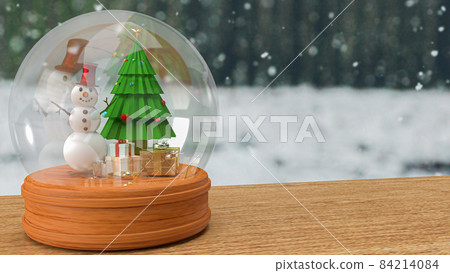 The glass ball winter seasonal Christmas... - Stock Illustration ...