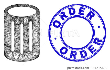 Distress Order Stamp Seal and Network Irregular... - Stock Illustration ...