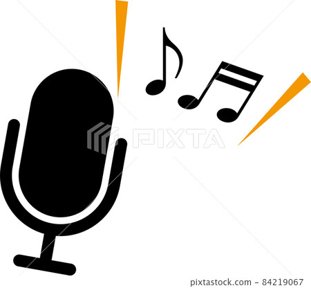 Microphone With Music Notes Clipart