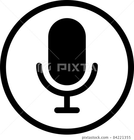 Round microphone icon. - Stock Illustration [84221355] - PIXTA