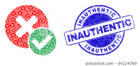 Textured Inauthentic Stamp And True Negative... - Stock Illustration ...