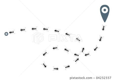 Tracking ants isolated on white background.... - Stock Illustration ...