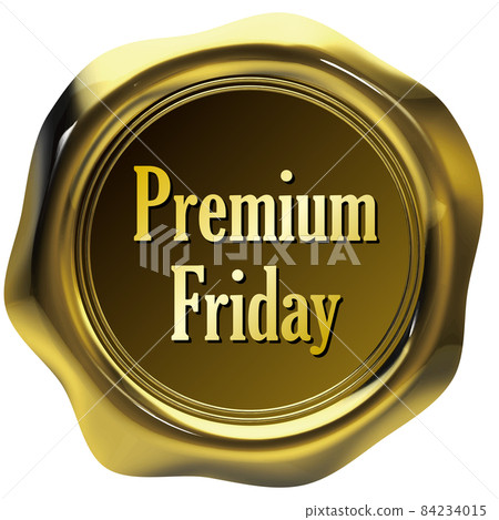 Premium Friday golden seal wax emblem - Stock Illustration [84234015 ...