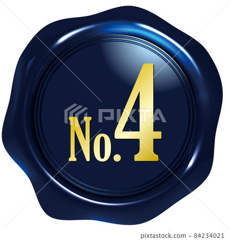 No4 blue seal wax emblem - Stock Illustration [84234021] - PIXTA
