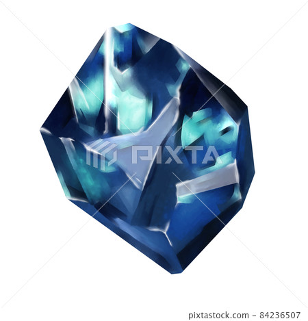 Beautiful blue mineral ore, watercolor style,... - Stock Illustration ...