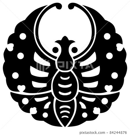 It is the family crest of Terumasa Ikeda. It is... - Stock Illustration ...