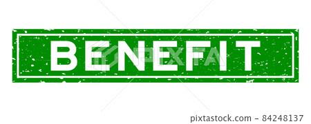 Grunge green benefit word square rubber seal... - Stock Illustration ...