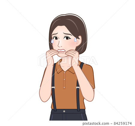 Female in suspenders clothes - Stock Illustration [84259174] - PIXTA