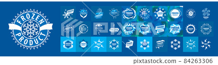 A set of vector logos of Frozen product on a... - Stock Illustration ...