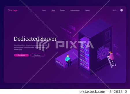 Dedicated server banner, Internet hosting service - Stock Illustration ...