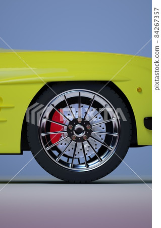3D rendering close-up of shiny car wheel - Stock Illustration [84267357 ...