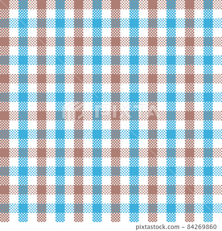 Two-color gingham check (blue / brown) - Stock Illustration [84269860 ...