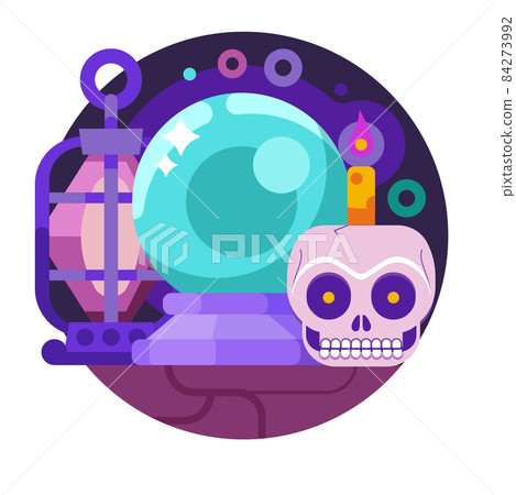 Fortune Telling and Prediction Occult Flat Icon - Stock Illustration ...