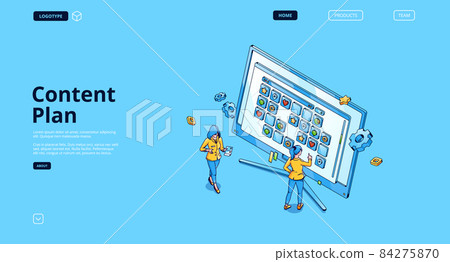 Vector landing page of content plan - Stock Illustration [84275870] - PIXTA