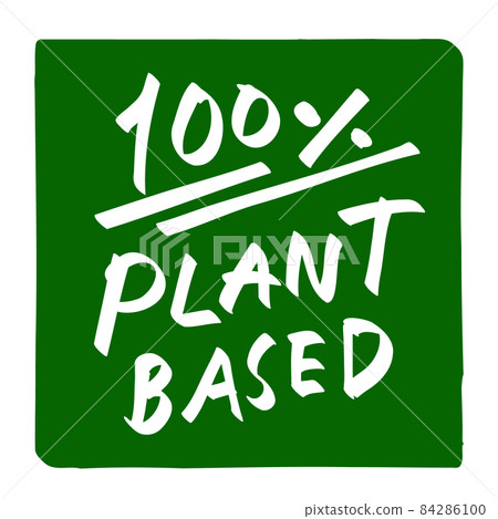 100% plant-based characters (PLANT BASED) - Stock Illustration ...