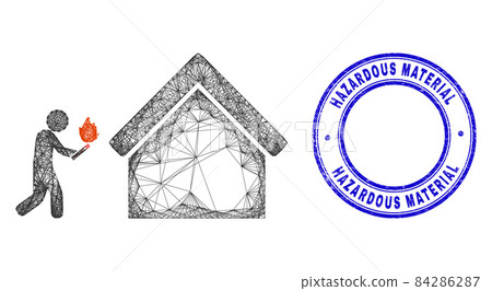 Grunge Hazardous Material Badge and Net... - Stock Illustration ...