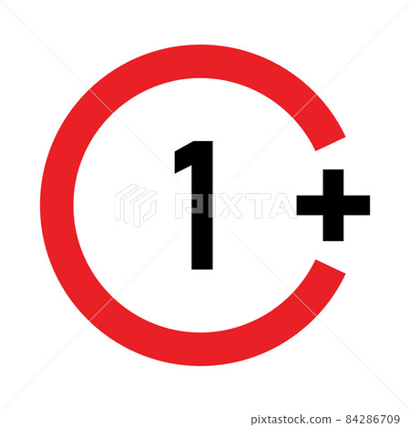 1 plus sign age restrictions. - Stock Illustration [84286709] - PIXTA