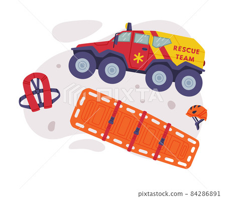 Rescue Equipment with Specialized Machine and... - Stock Illustration ...