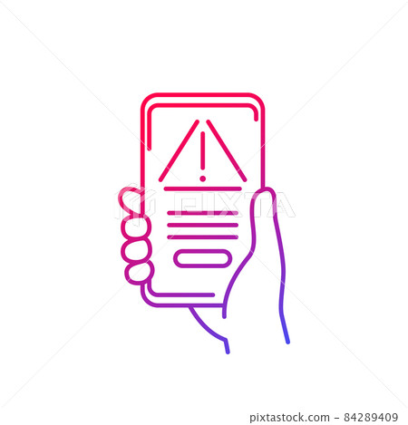 warning, error line icon with a phone - Stock Illustration [84289409 ...