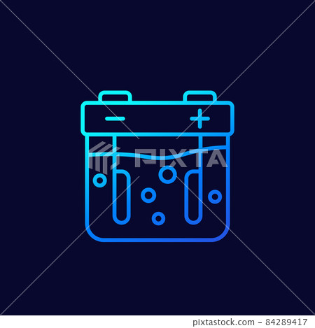 electrolysis line icon, anode and cathode, vector - Stock Illustration ...