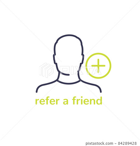 refer a friend icon, line vector design - Stock Illustration [84289428 ...