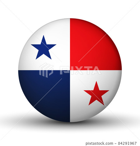 Glass light ball with flag of Panama. Round... - Stock Illustration ...