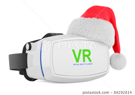 Virtual reality glasses, VR with Christmas... - Stock Illustration ...