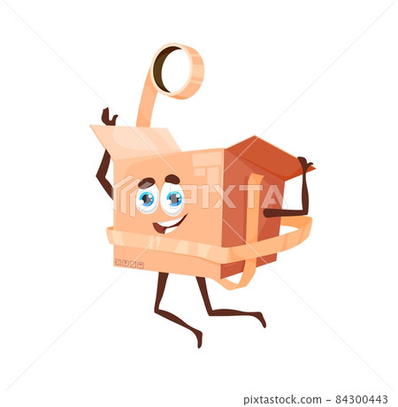 Cartoon cardboard wrapping with adhesive tape... - Stock Illustration ...
