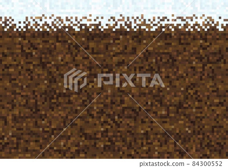 Cubic pixel game ice, snow and ground blocks,... - Stock Illustration ...