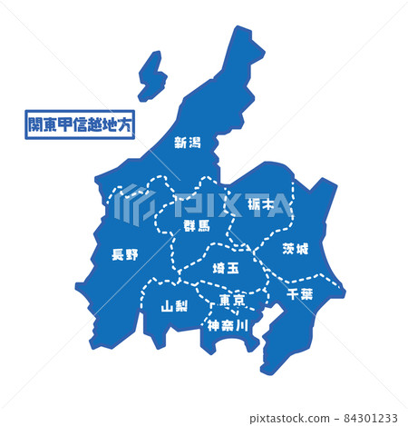 Regional map of Japan Kanto Koshinetsu region... - Stock Illustration ...