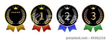 High-class ranking medal illustration set 6 - Stock Illustration ...