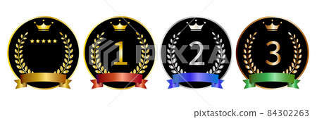 High-class ranking medal illustration set 2 - Stock Illustration ...