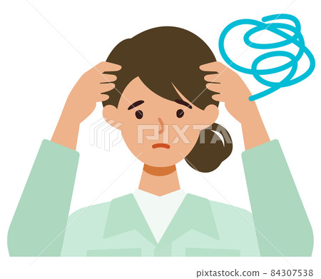 Illustration of the upper body of a woman in... - Stock Illustration ...