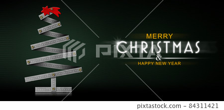 Christmas Card with a Small Metallic Christmas... - Stock Illustration ...