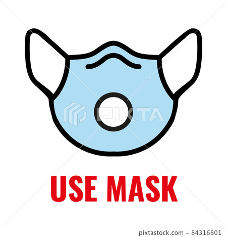 Obligatory use of a mask information sign... - Stock Illustration ...