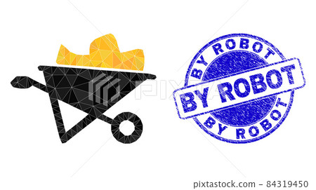 Scratched By Robot Round Watermark And Filled...-插圖素材 [84319450] - PIXTA圖庫