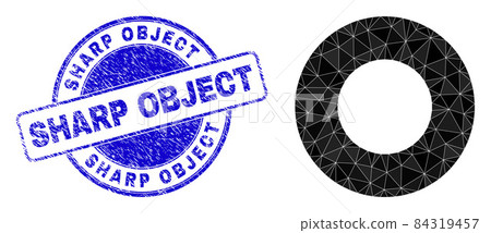 Textured Sharp Object Round Seal and Donut... - Stock Illustration ...