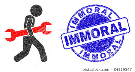 Textured Immoral Round Stamp And Thief Steal... - Stock Illustration ...