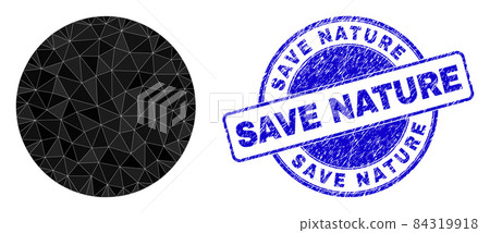 Scratched Save Nature Round Stamp and Filled... - Stock Illustration ...