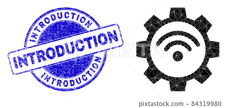 Scratched Introduction Round Seal And Wi-Fi... - Stock Illustration ...