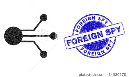Grunge Foreign Spy Round Stamp and Sensor Links... - Stock Illustration ...