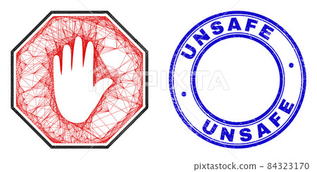 Scratched Unsafe Stamp Seal and Linear...-插圖素材 [84323170] - PIXTA圖庫