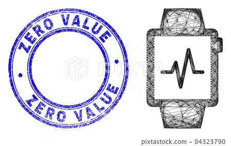 Grunge Zero Value Watermark and Network... - Stock Illustration ...