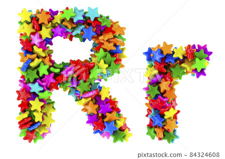 Letter R from colored stars, uppercase and...-插圖素材 [84324608] - PIXTA圖庫