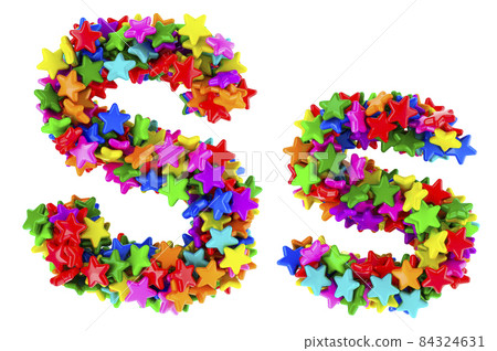 Letter S from colored stars, uppercase and... - Stock Illustration ...
