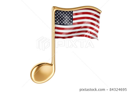 Musical note with the United States flag. Music... - Stock Illustration ...