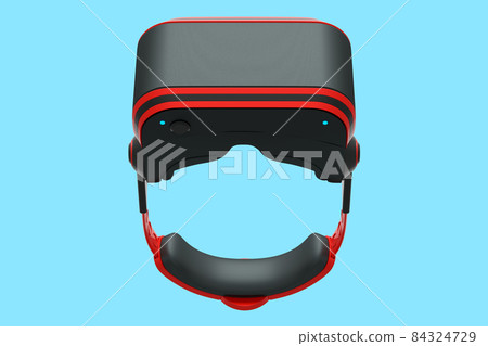 Virtual red reality glasses isolated on blue... - Stock Illustration ...