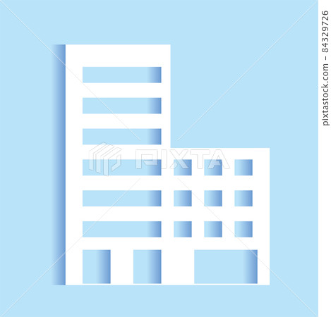 Simple building, paper craft paper-cutting icon... - Stock Illustration ...