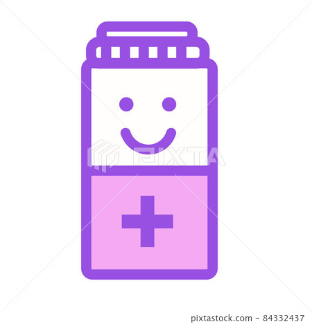 Funny pills bottle icon isolated on white - Stock Illustration ...