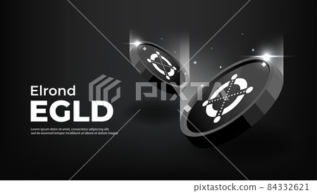 Elrond (EGLD) coin banner. EGLD coin... - Stock Illustration [84332621 ...